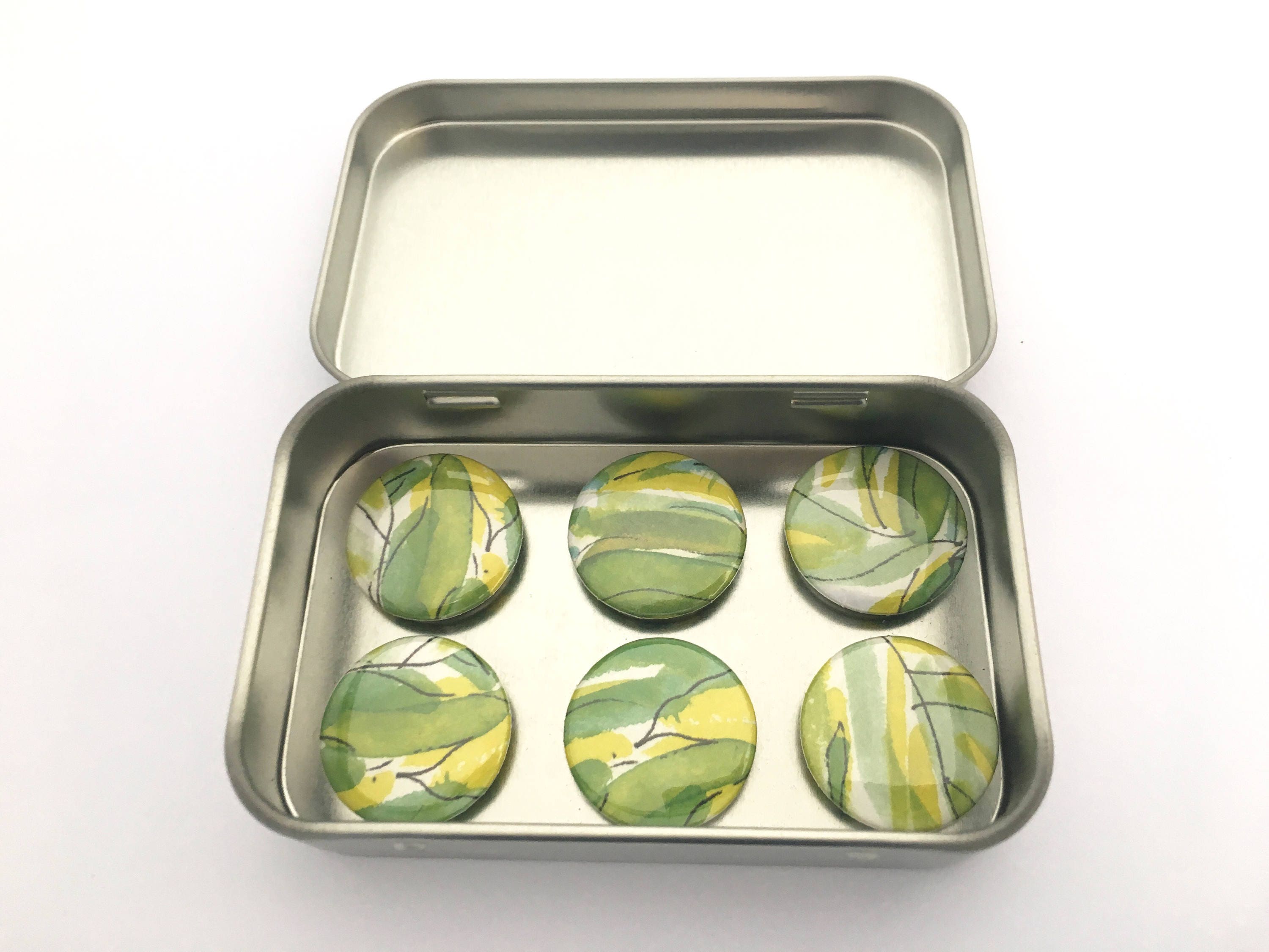 Shades of Green Abstract Magnet Set | Etsy