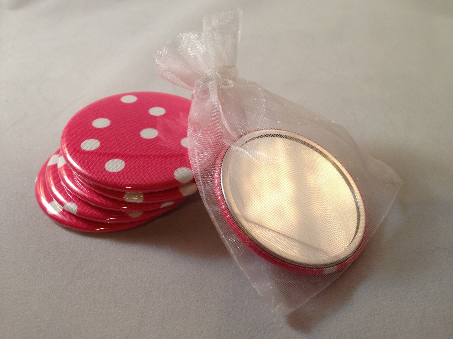 Pink Polka Dot Pocket Mirrors - Etsy