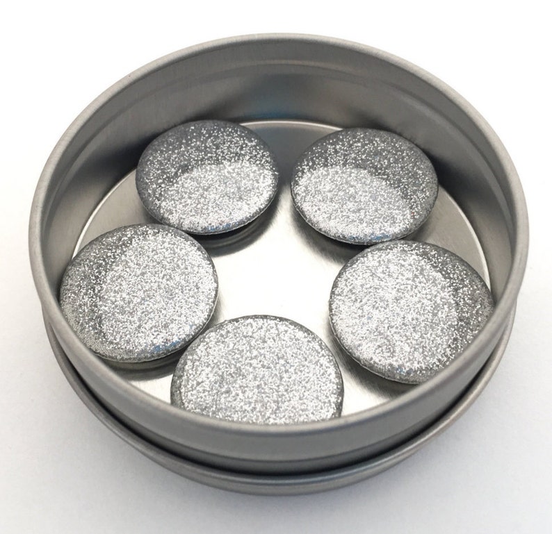 Silver Glitter Magnet Set - Etsy