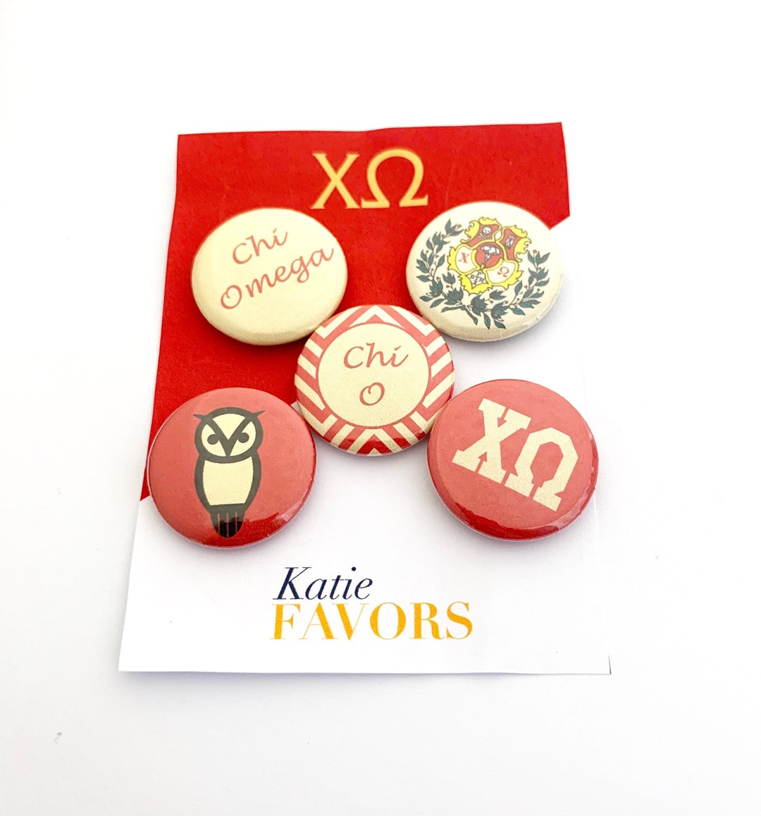 Chi Omega 5 Mini-pin Set - Etsy