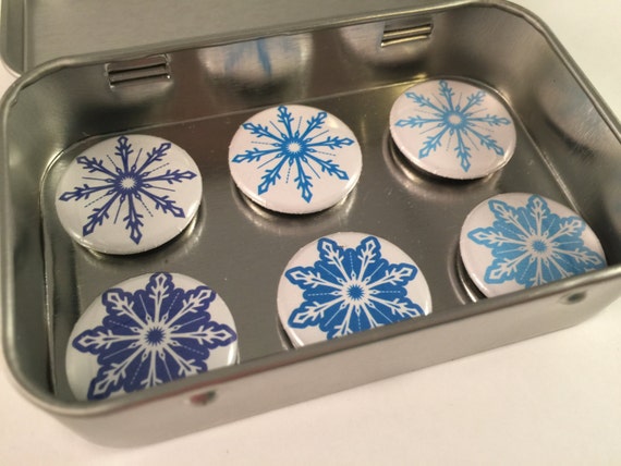 Blue Snowflake Magnet Set | Etsy