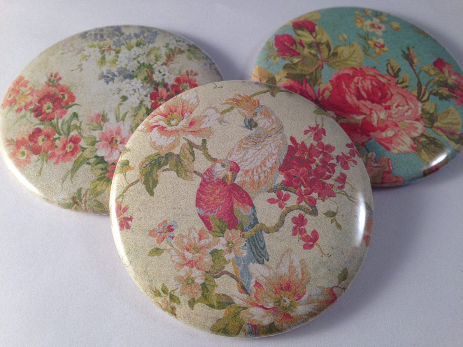 Vintage Looking Floral Pocket Mirrors - Etsy