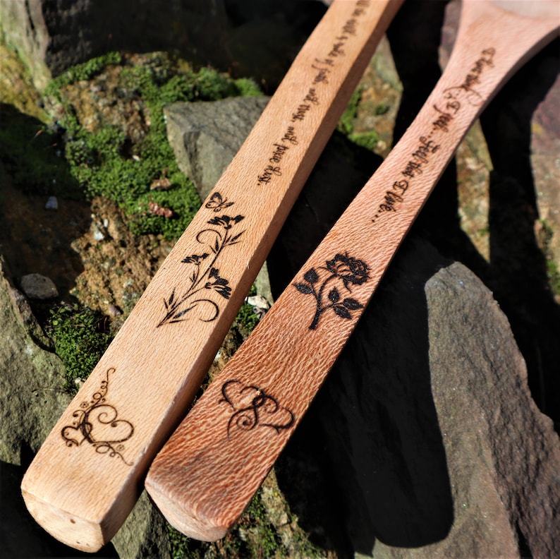 Laser Engraved Wooden Spoons, Handmade, Kitchen Decor, Pyrography ...