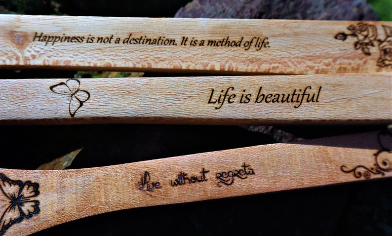 Laser Engraved Wooden Spoons, Handmade, Kitchen Decor, Pyrography ...