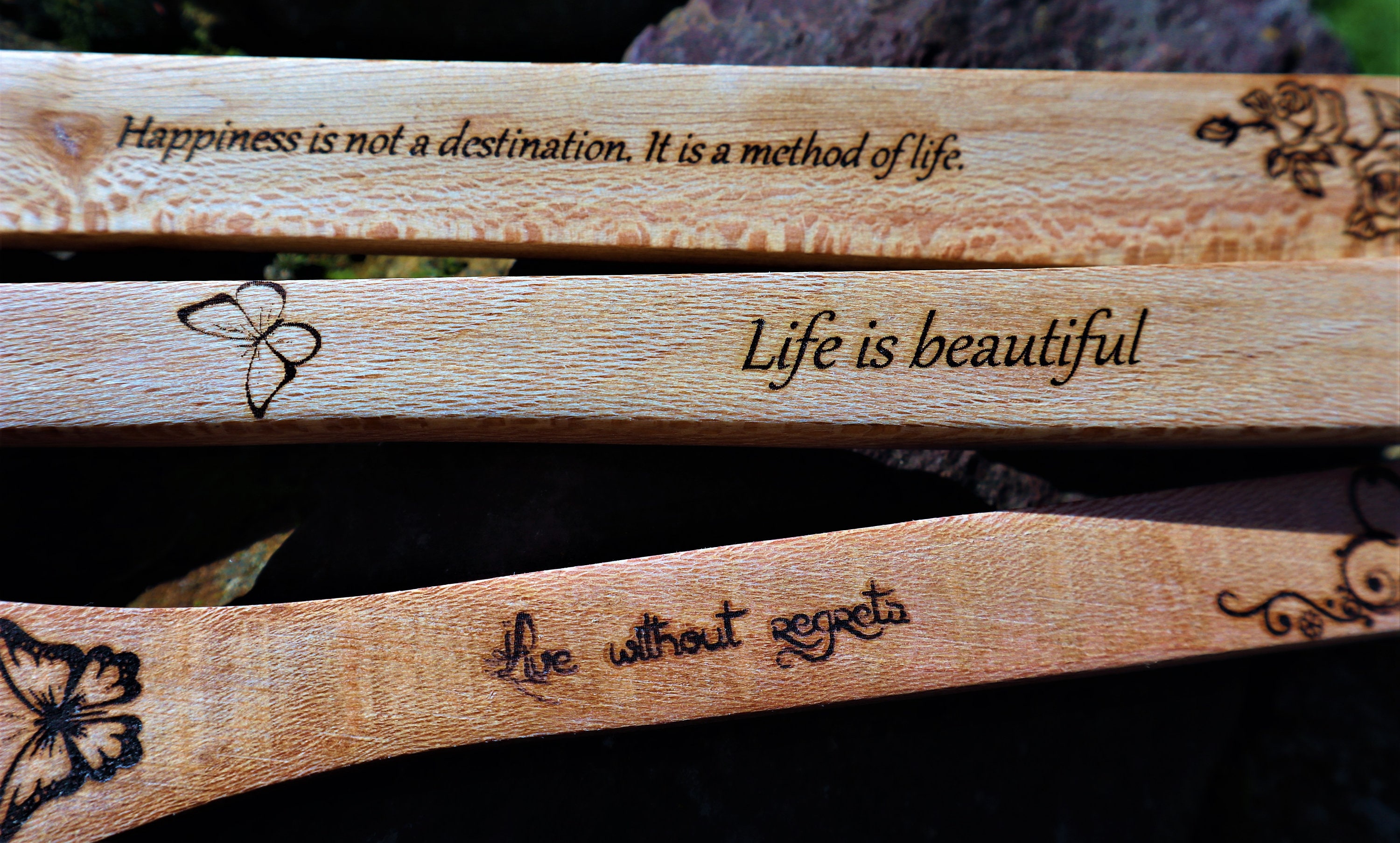 Laser Engraved Wooden Spoons, Handmade, Kitchen Decor, Pyrography ...