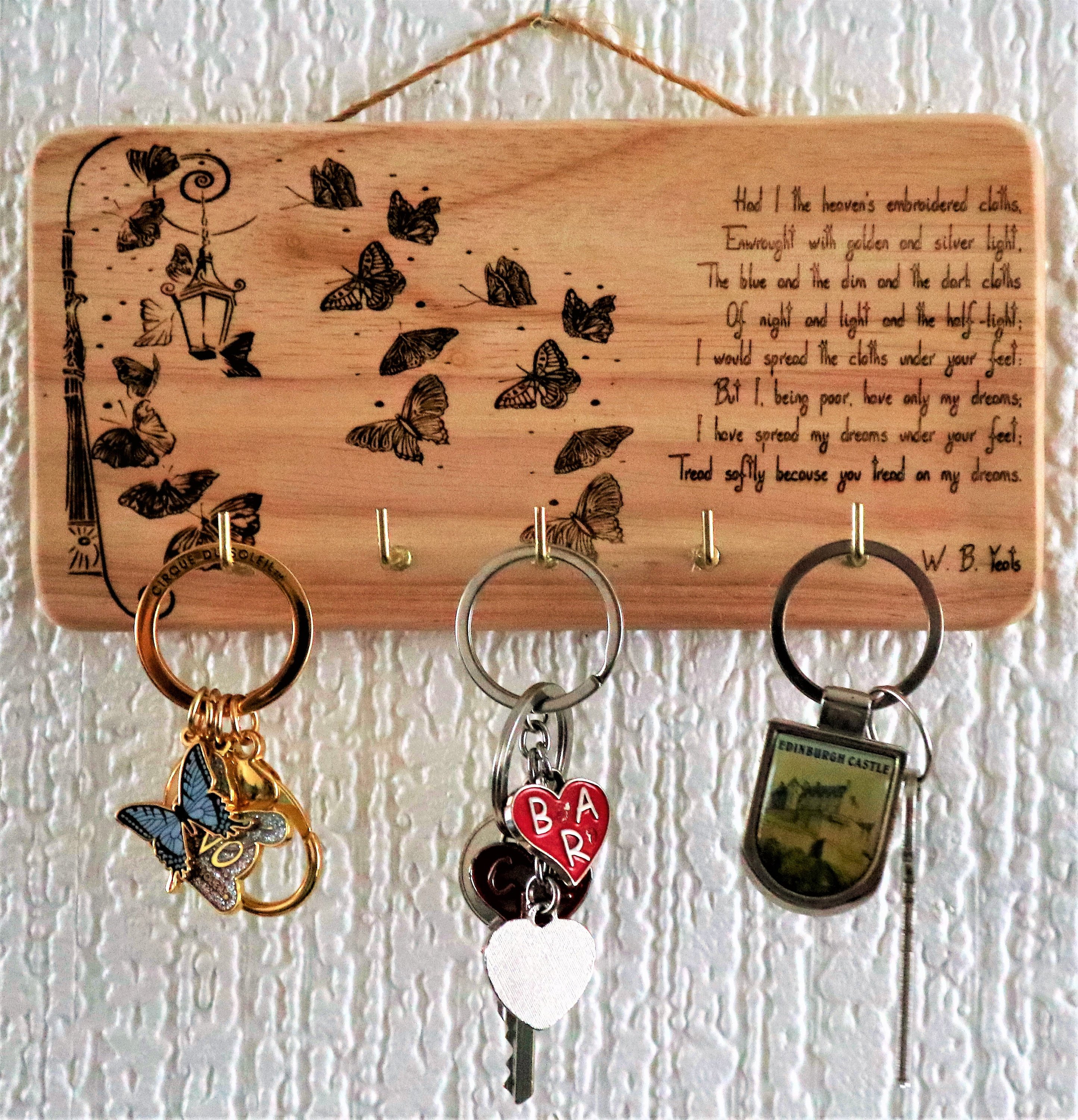 Key Holder for Wall, Laser Engraved Wooden Key Holder, Handmade, Decor ...