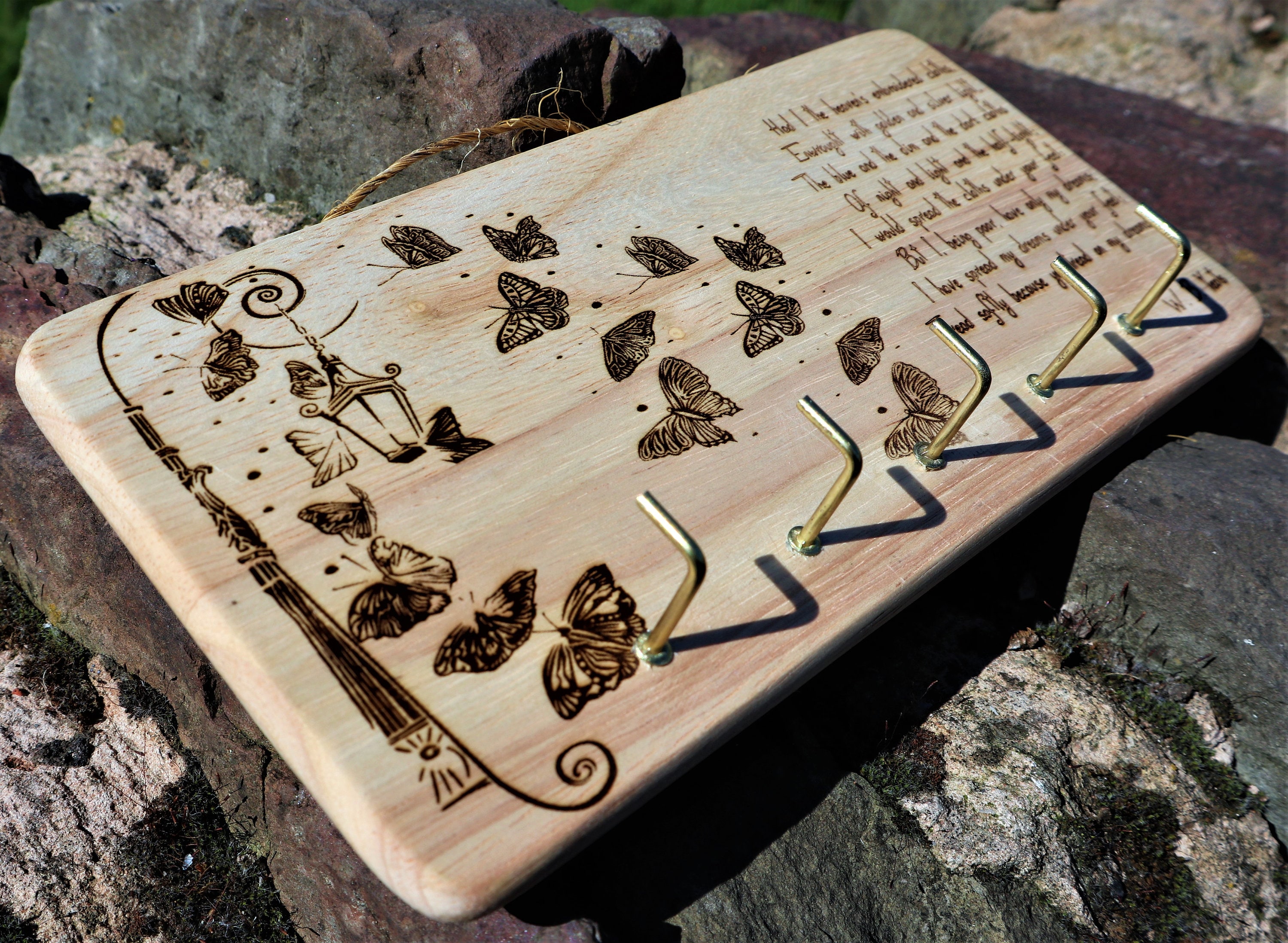 Key Holder for Wall, Laser Engraved Wooden Key Holder, Handmade, Decor ...
