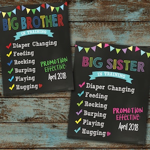 Big Sister in Training - Big Brother in Training - Printable ...