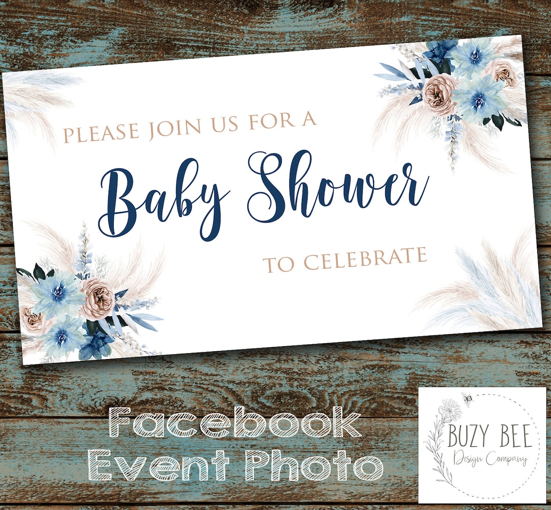 Boho Baby Shower Facebook Event Header Image - Pampas Grass Shower ...