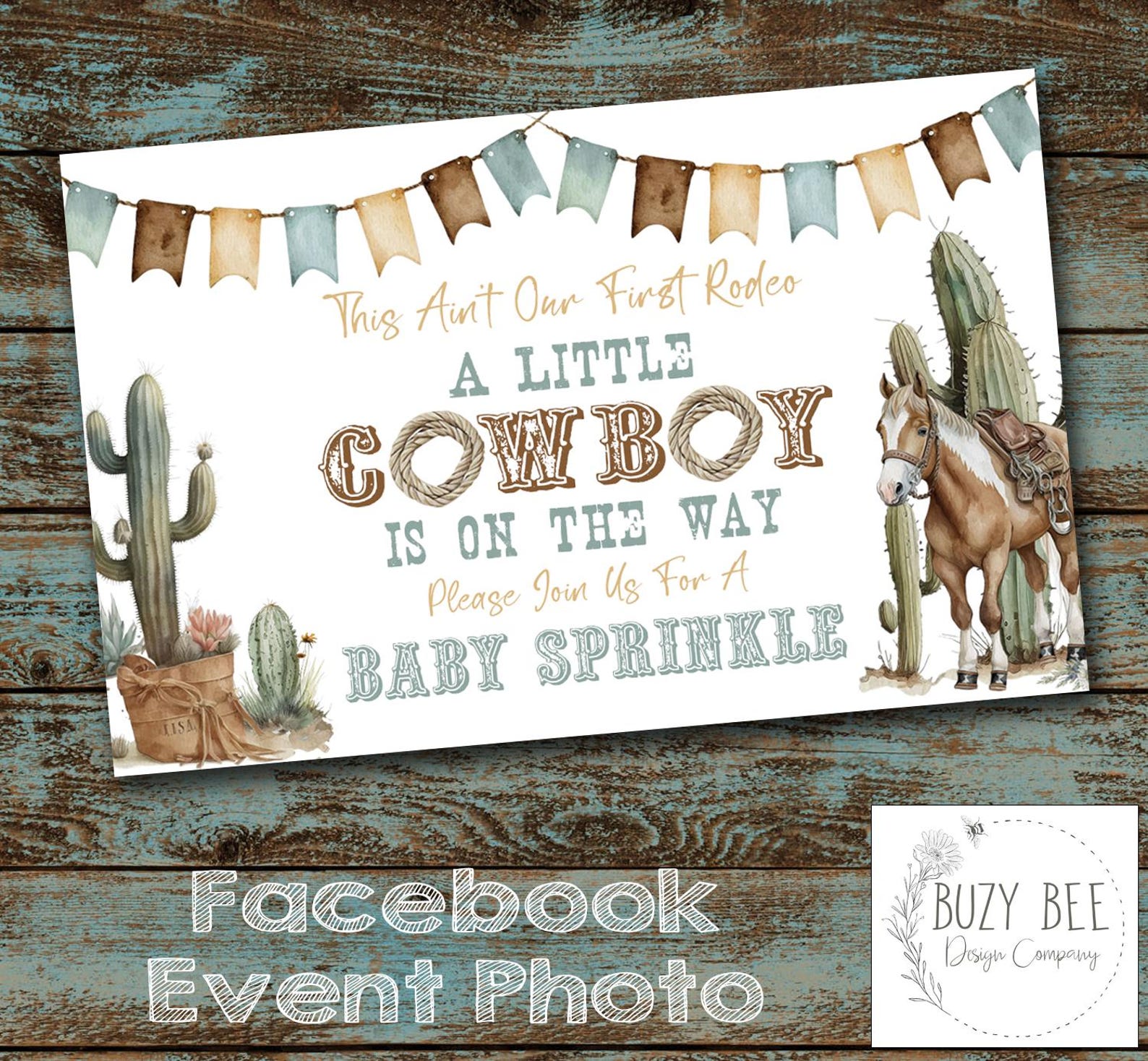 Ain't Our First Rodeo Sprinkle Invitation, Little Cowboy Sprinkle ...
