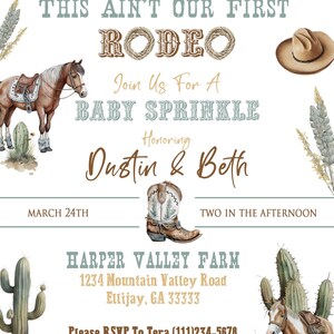 Ain't Our First Rodeo Sprinkle Invitation, Little Cowboy Sprinkle ...