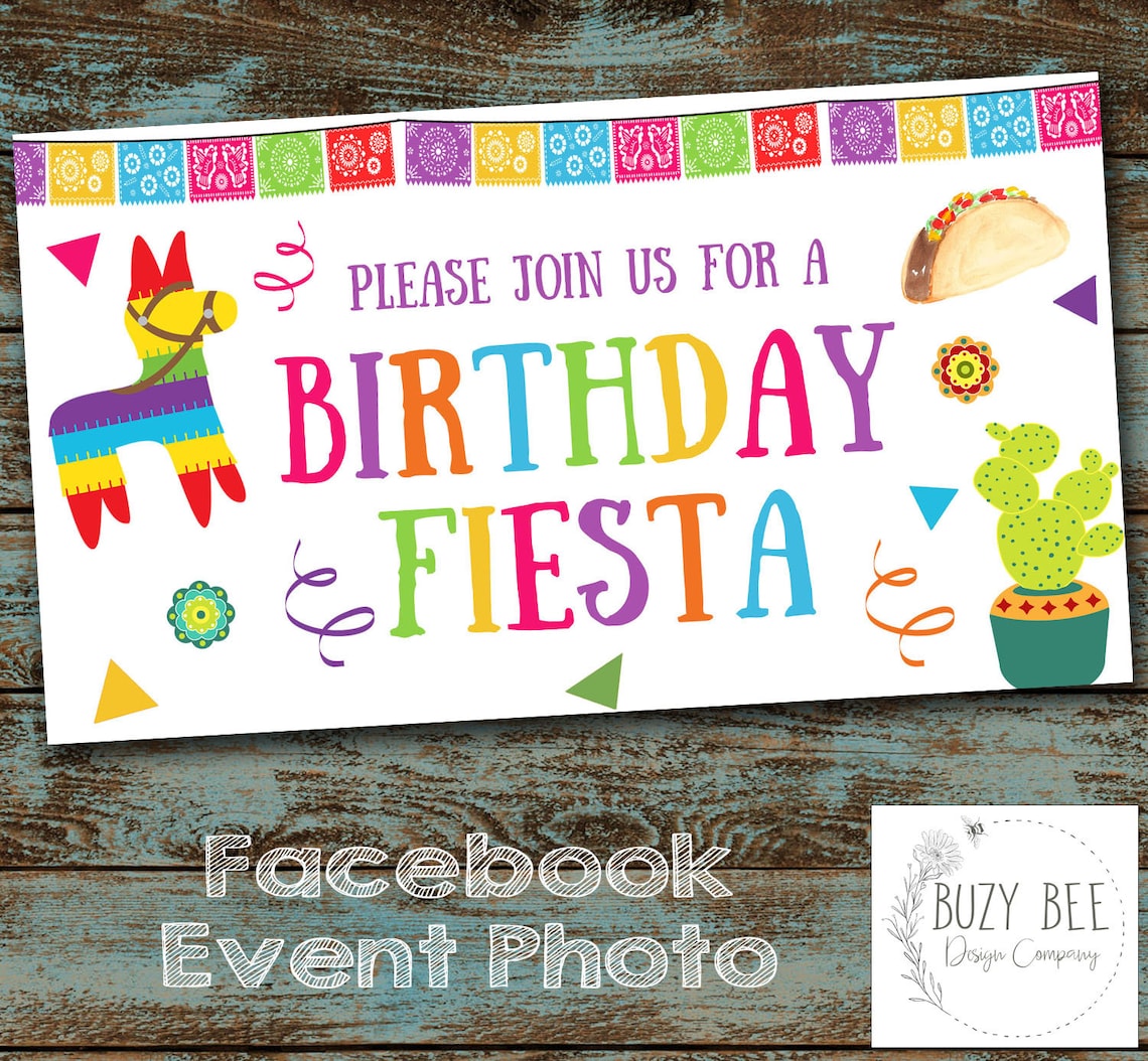 Birthday Fiesta Invite - Party Facebook Event Cover Photo - Fiesta ...