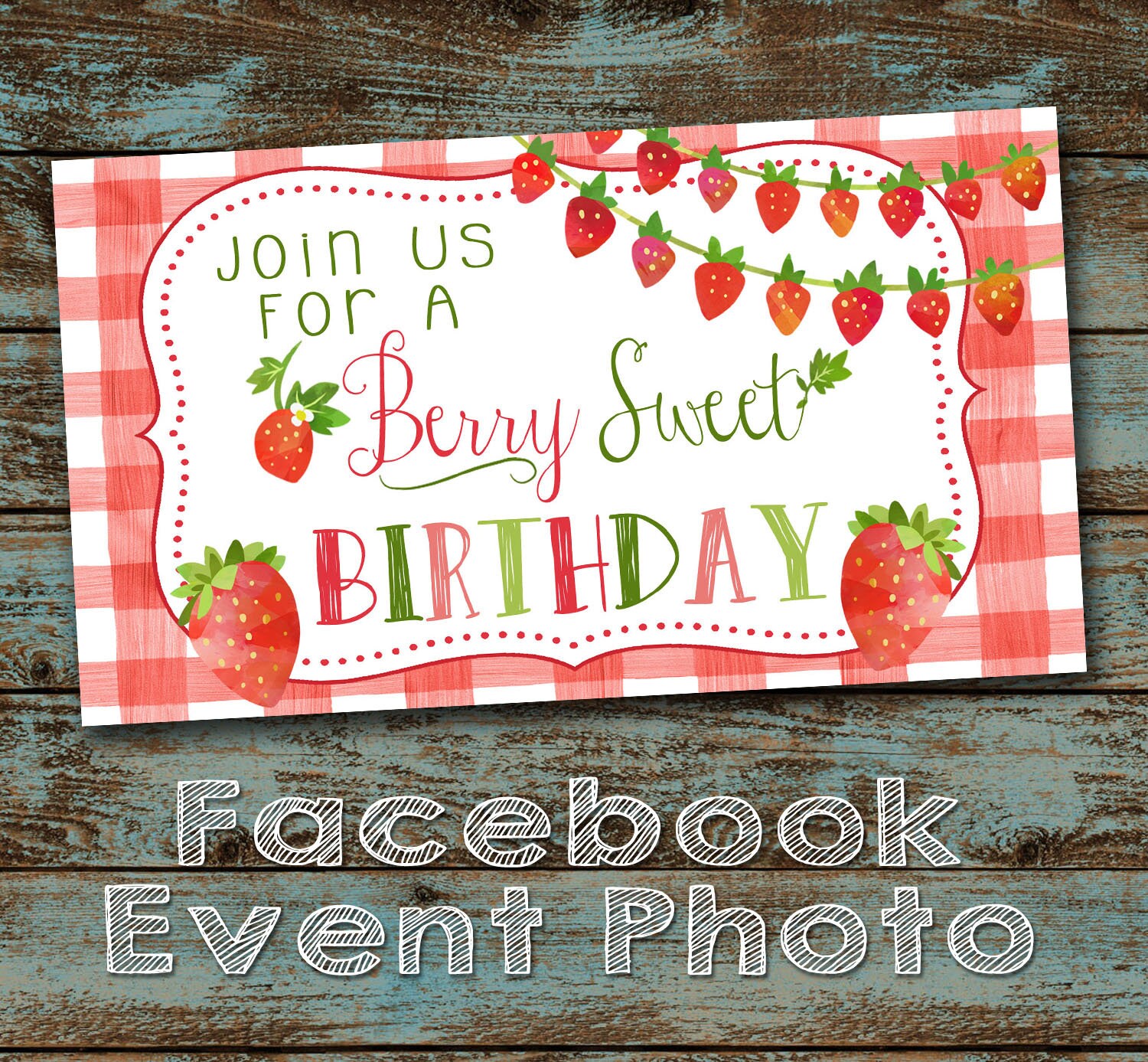 Berry Sweet Birthday Invitation Strawberry Invitation | Etsy