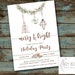 Merry & Bright Christmas Party Invitation, Holiday Party Invitation ...