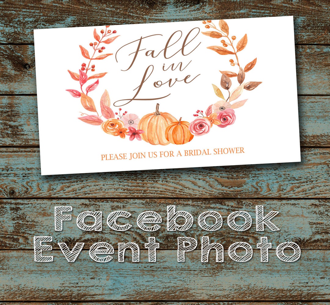 Fall in Love Facebook Event Cover Photo, Digital, Bridal Shower ...