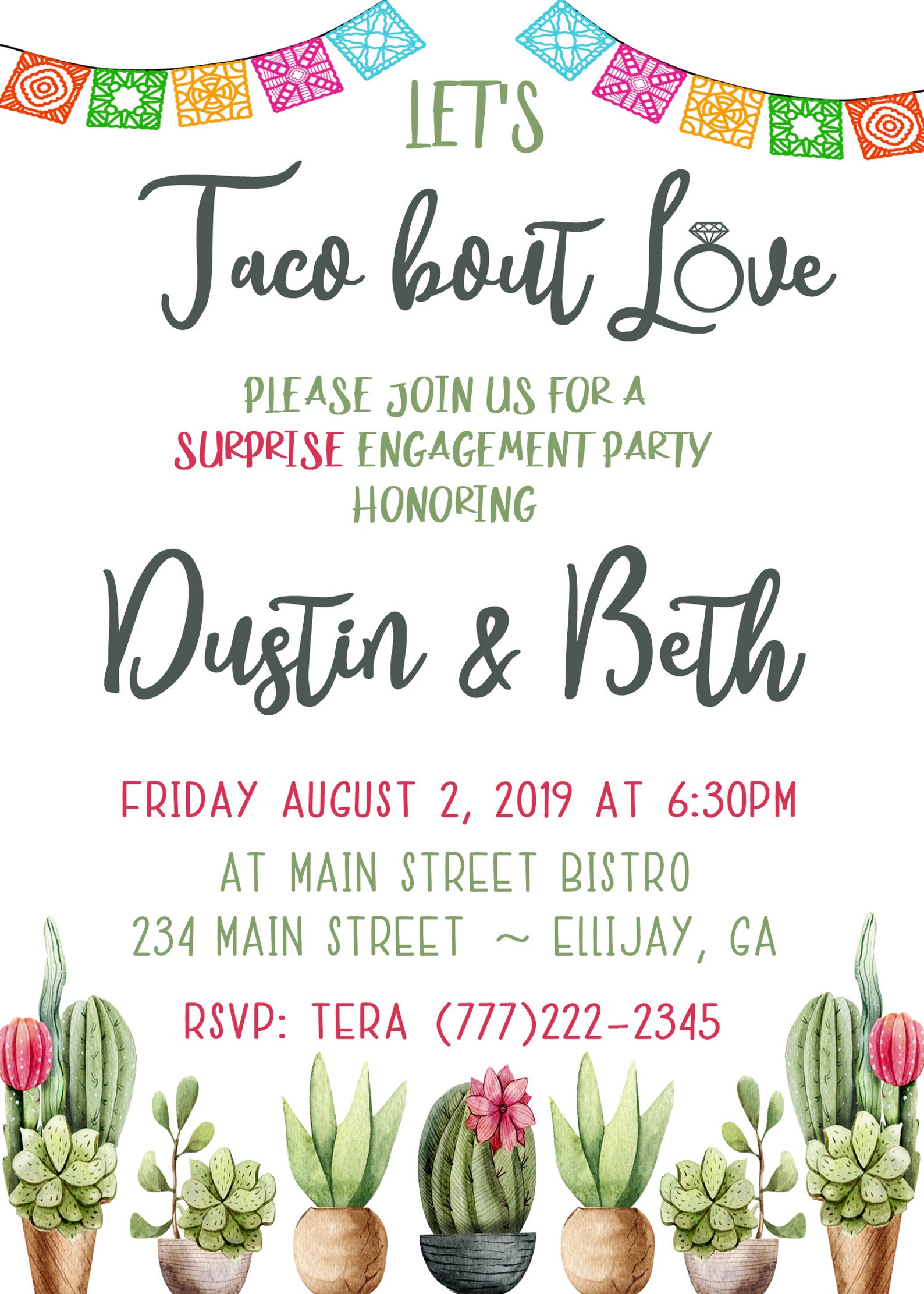 Let's Taco Bout Love Engagement Party Invitation - Etsy