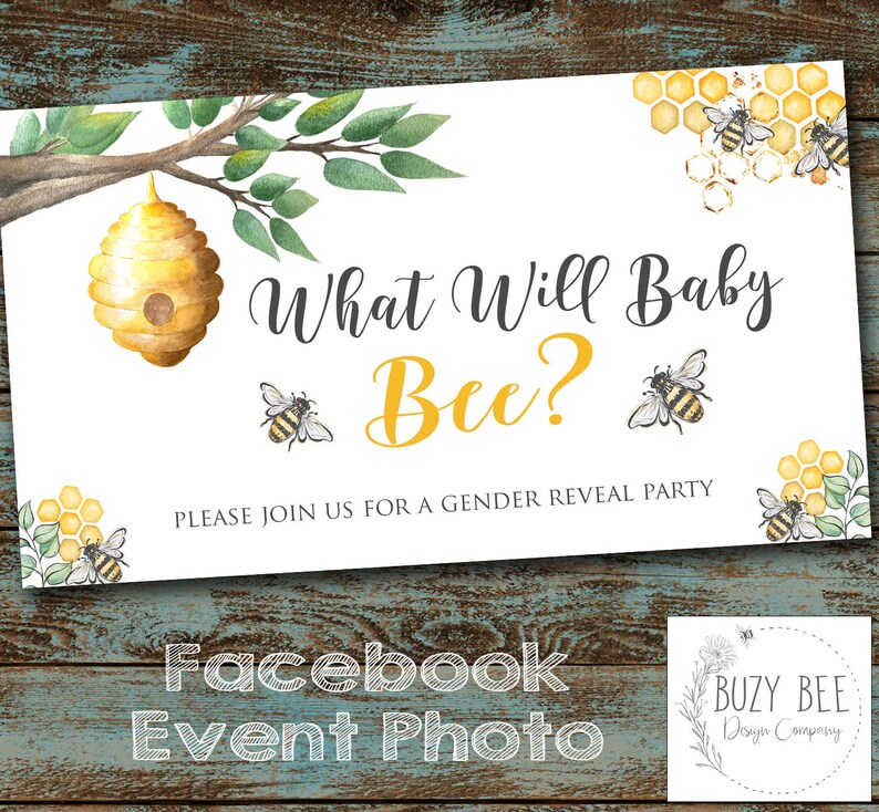 What Will Baby Bee Gender Reveal Facebook Event Header Image - Etsy