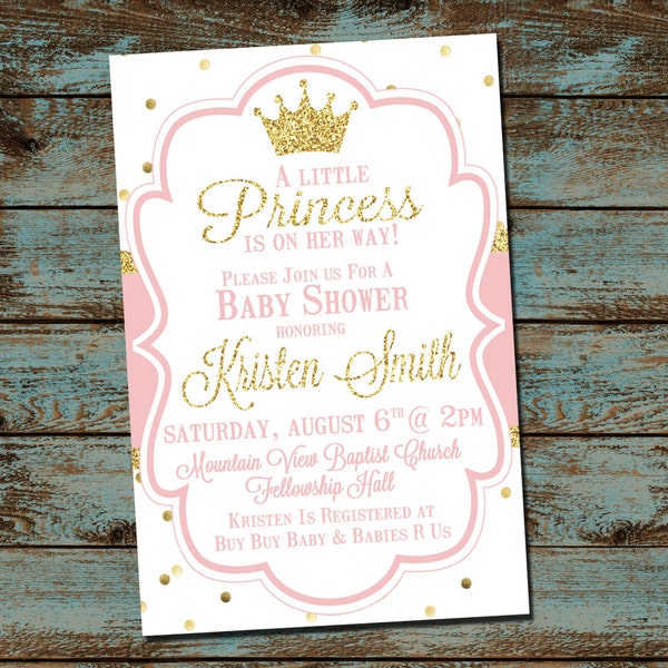 Princess Baby Shower Invitations - Etsy