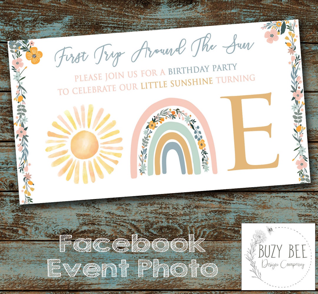 Rainbow Sun Birthday Facebook Event Photo, First Trip Around the Sun ...