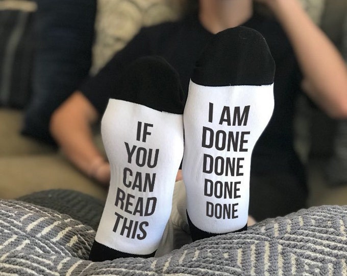 Custom Socks, Funny Socks, Graduation Socks, Tired Mom, Retirement Gift ...