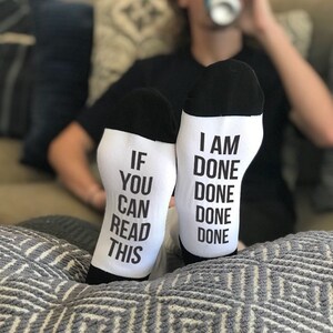 Custom Socks, Funny Socks, Graduation Socks, Tired Mom, Retirement Gift ...