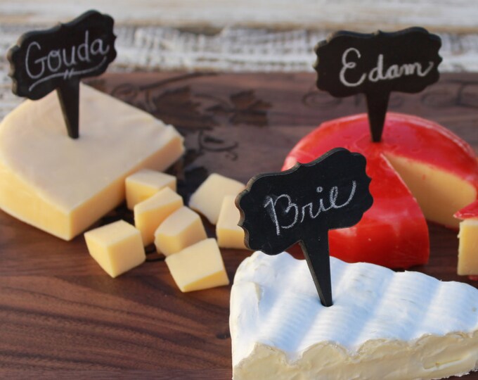 Set of 4 Chalkboard Cheese Markers, for Wine and Cheese Tasting ...