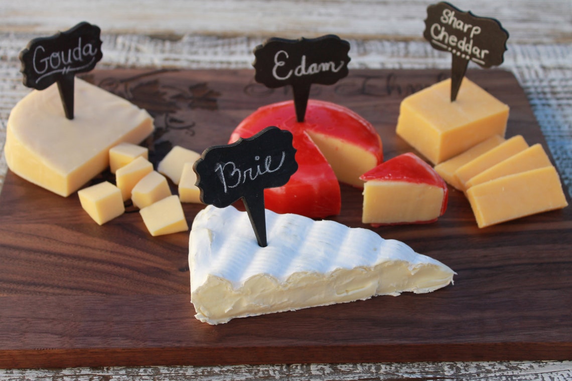 Set of 4 Chalkboard Cheese Markers for Wine and Cheese - Etsy