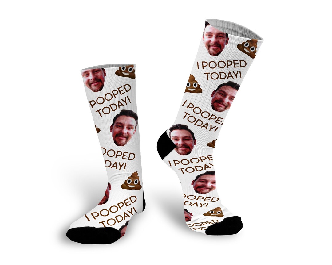 I Pooped Personalized Photo Socks, Custom Photo Socks, Picture Socks ...