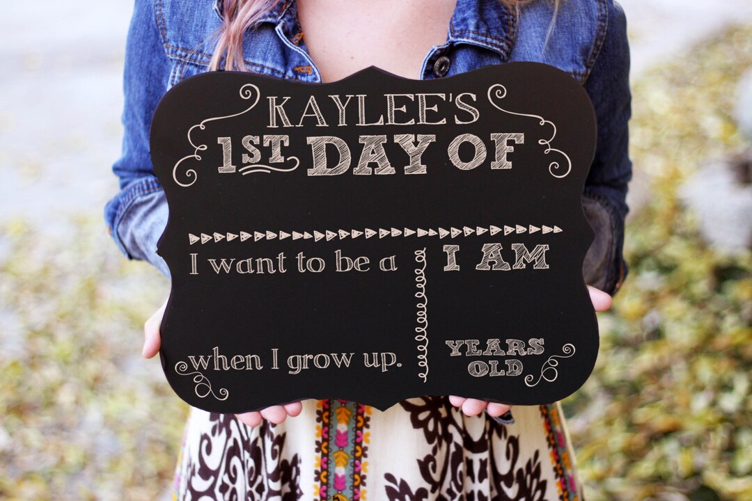 First Day of School Chalkboard, Kindergarten Sign, Back to School ...