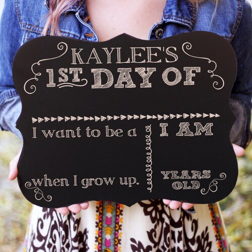 First Day of School Chalkboard Kindergarten Sign Back to - Etsy