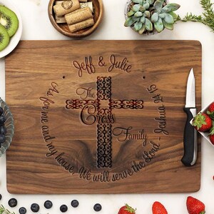 Cross With Prayer Cutting Board, Personalized Cutting Board, Cross ...