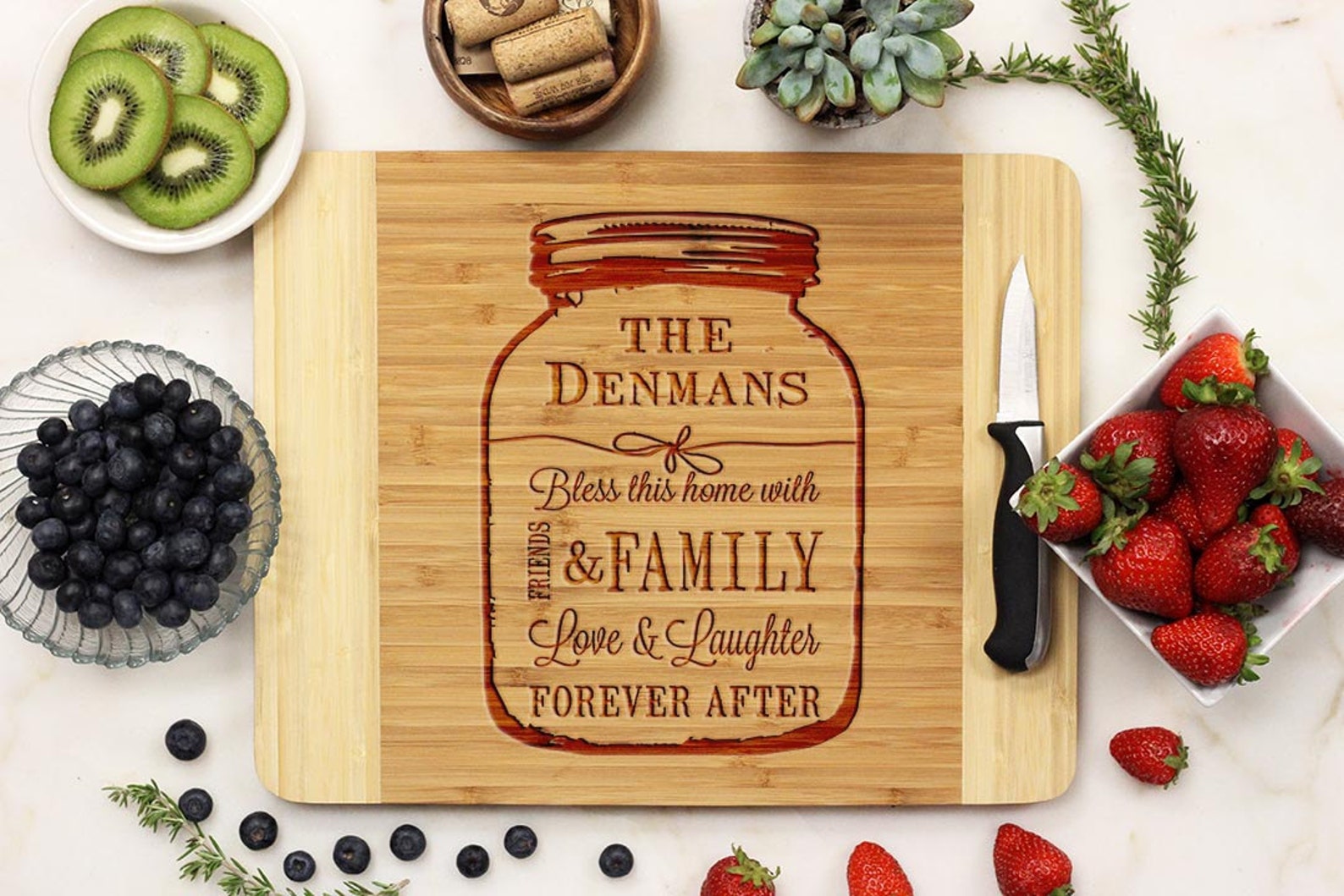 Mason Jar Cutting Board Personalized Cutting Board Custom - Etsy