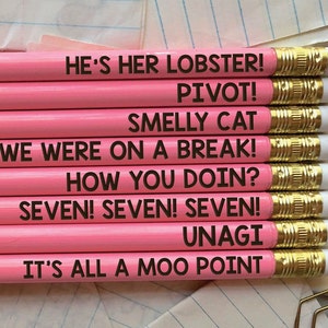 Friends Quote Pencils, Engraved Pencils, Funny Pencils, School Supplies ...