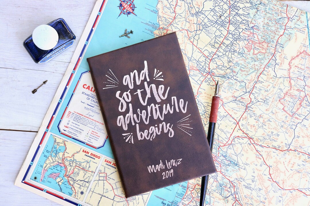 Adventure, Leather Journal, Leather Notebook, Personalized Journal ...