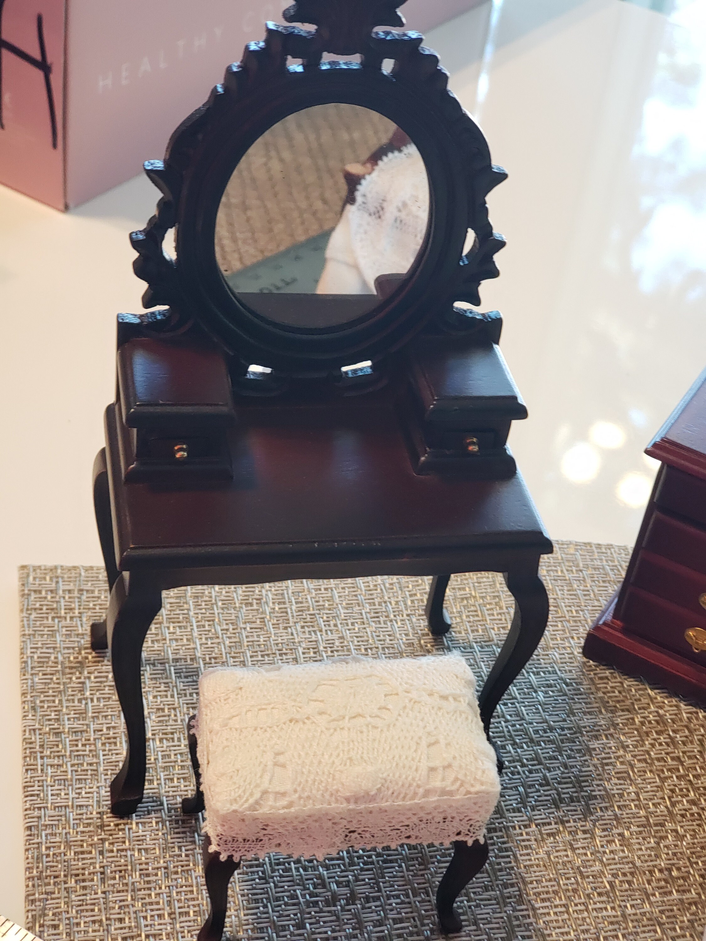 Dollhouse Miniature 1 Inch Scale Town Hall Mahogany Stain 7 Piece ...