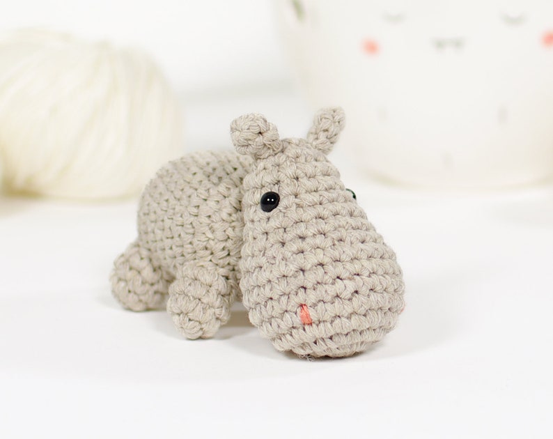 Hippo Crochet Pattern - Tiny Amigurumi Stuffed Animal Crochet Pattern ...