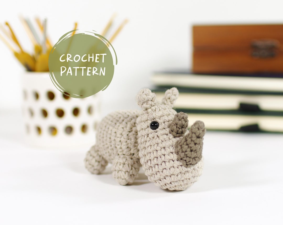 Amigurumi Rhino Crochet Pattern DIY Mini Stuffed Animal - Etsy