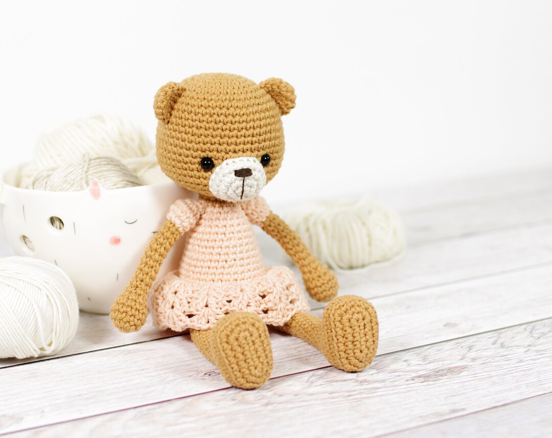 CROCHET PATTERN: Amigurumi Teddy Bear in a Dress - Etsy