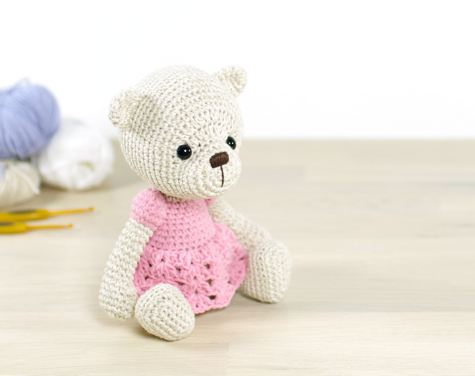 Teddy Bear Crochet Pattern Amigurumi Teddy in a Dress Amigurumi Pattern ...