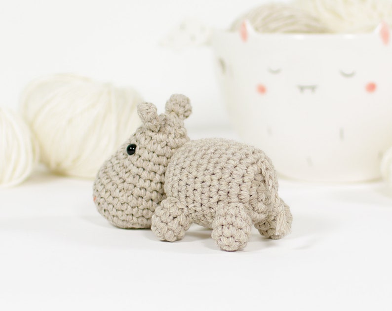 Hippo Crochet Pattern - Tiny Amigurumi Stuffed Animal Crochet Pattern ...