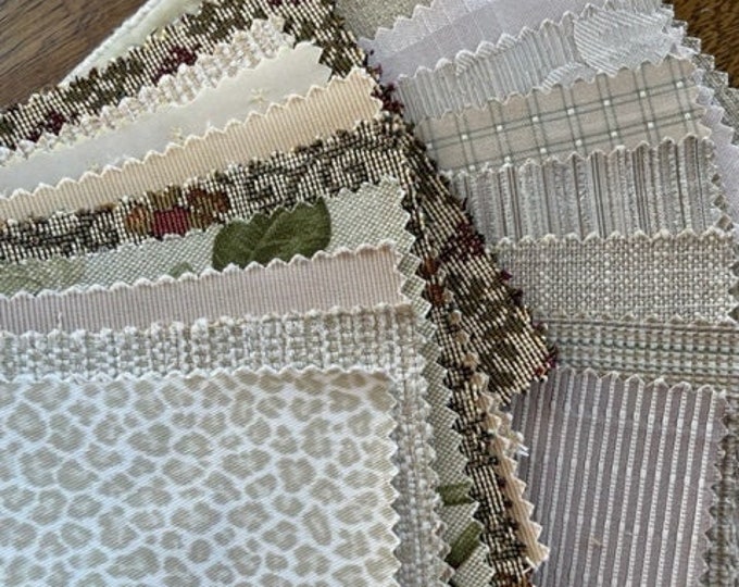 Vintage Fabric Samples Fabric Swatches, Beige Neutrals Ephemera - Etsy