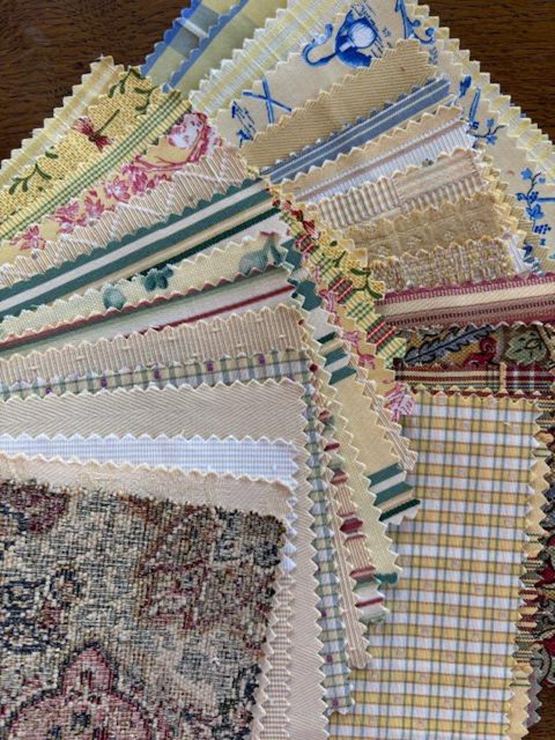 Vintage Fabric Samples - Fabric Swatches, Shades of Gold & Yellow ...