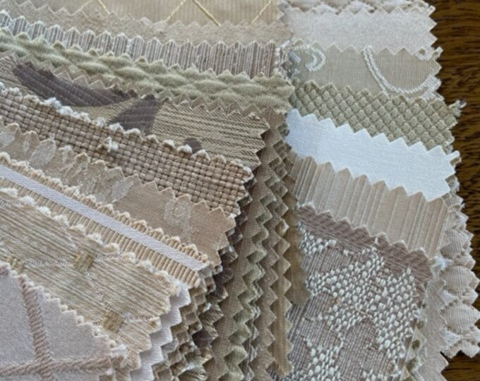 Vintage Fabric Samples Fabric Swatches, Shades of Gold and Beige ...
