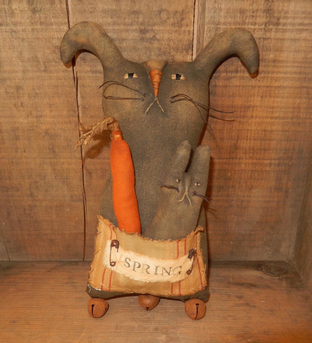 Primitive Bunny Pocket Doll - Primitive Rabbit Doll - Primitive Spring ...