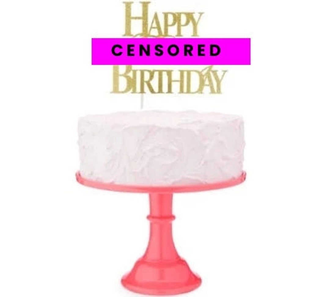 Adult Happy Birthday Cake Topper X-rated Cake Topper Gold Glitter Cake ...