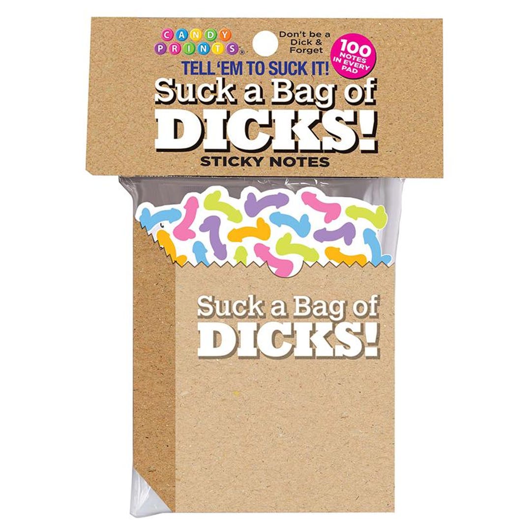 Funny Suck a Bag of Dicks Sticky Notes Pad: Gag Gift Office Humor ...