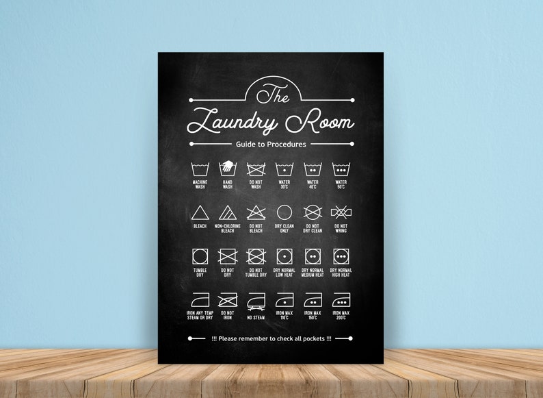 Laundry Guide to Procedures Laundry Room Decor Laundry Sign Laundry ...
