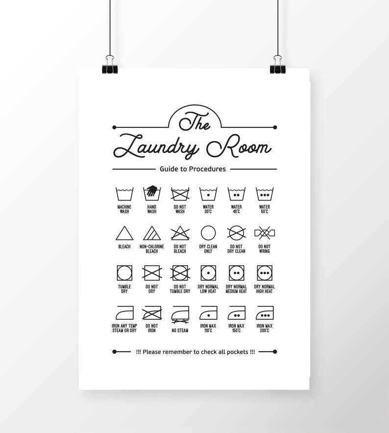 Laundry Guide to Procedures Laundry Room Decor Laundry Sign Laundry ...