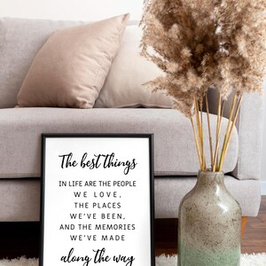 The Best Things in Life, Printable Wall Art, Inspirational Quote ...