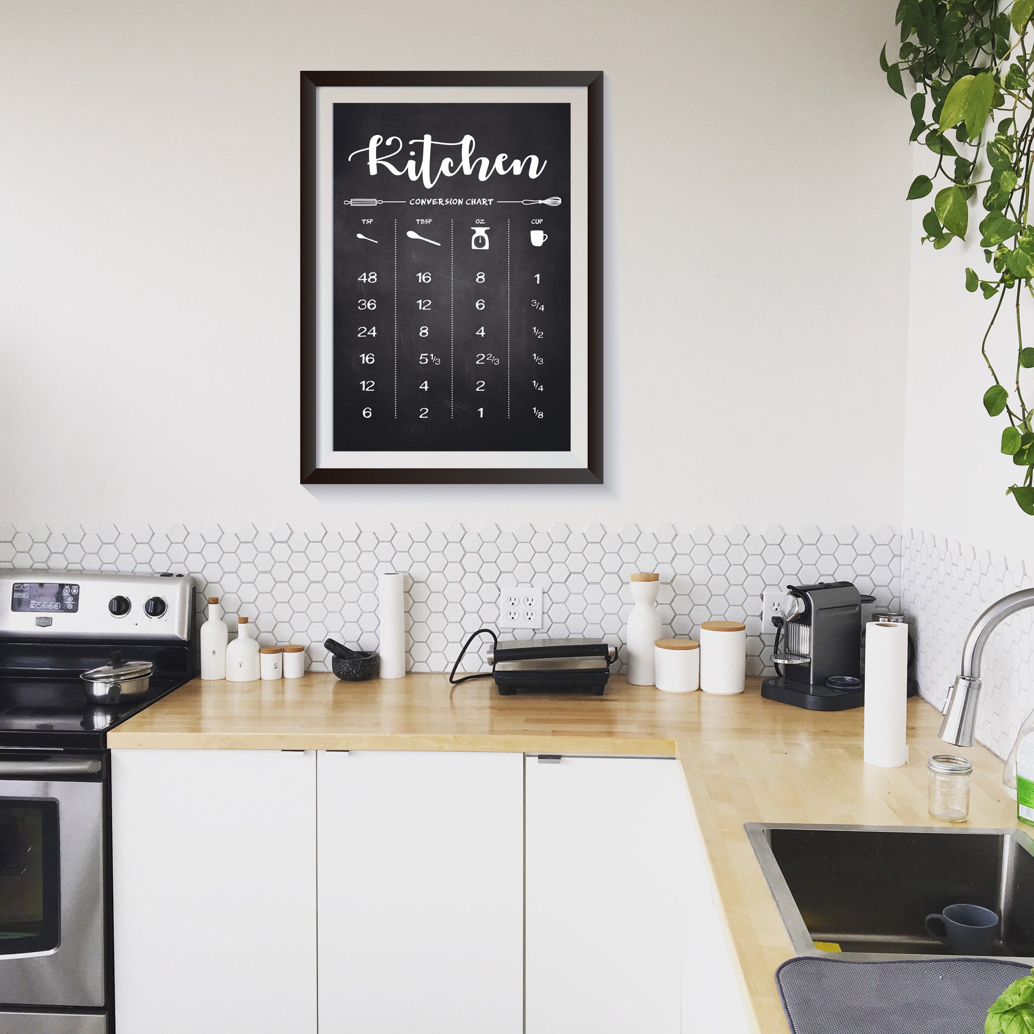 Kitchen Conversion Chart Kitchen Cooking Measurements Kitchen - Etsy